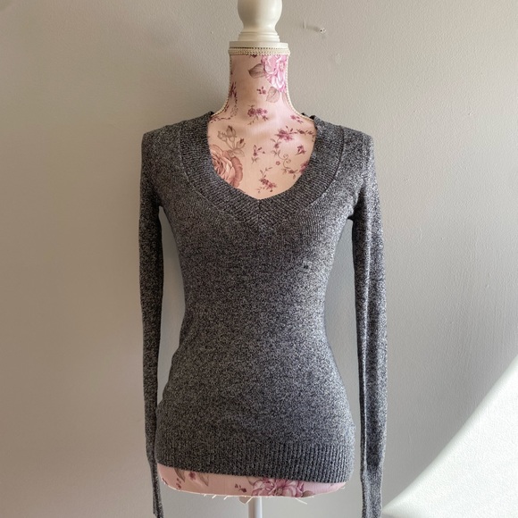 Express | Sweaters | Nwt Express Long Sleeve Vneck Pullover Gray ...